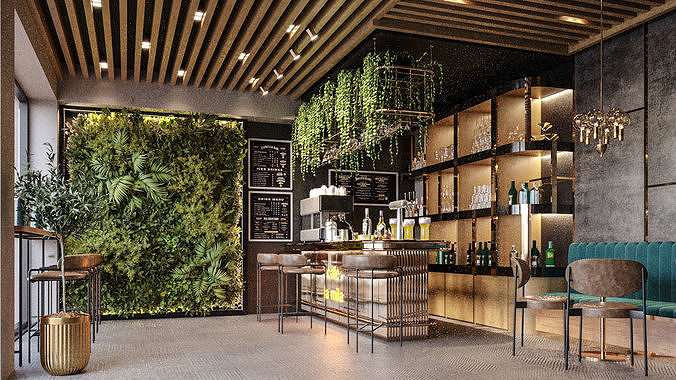 CAFE INTERIOR SCENE 3D model | CGTrader