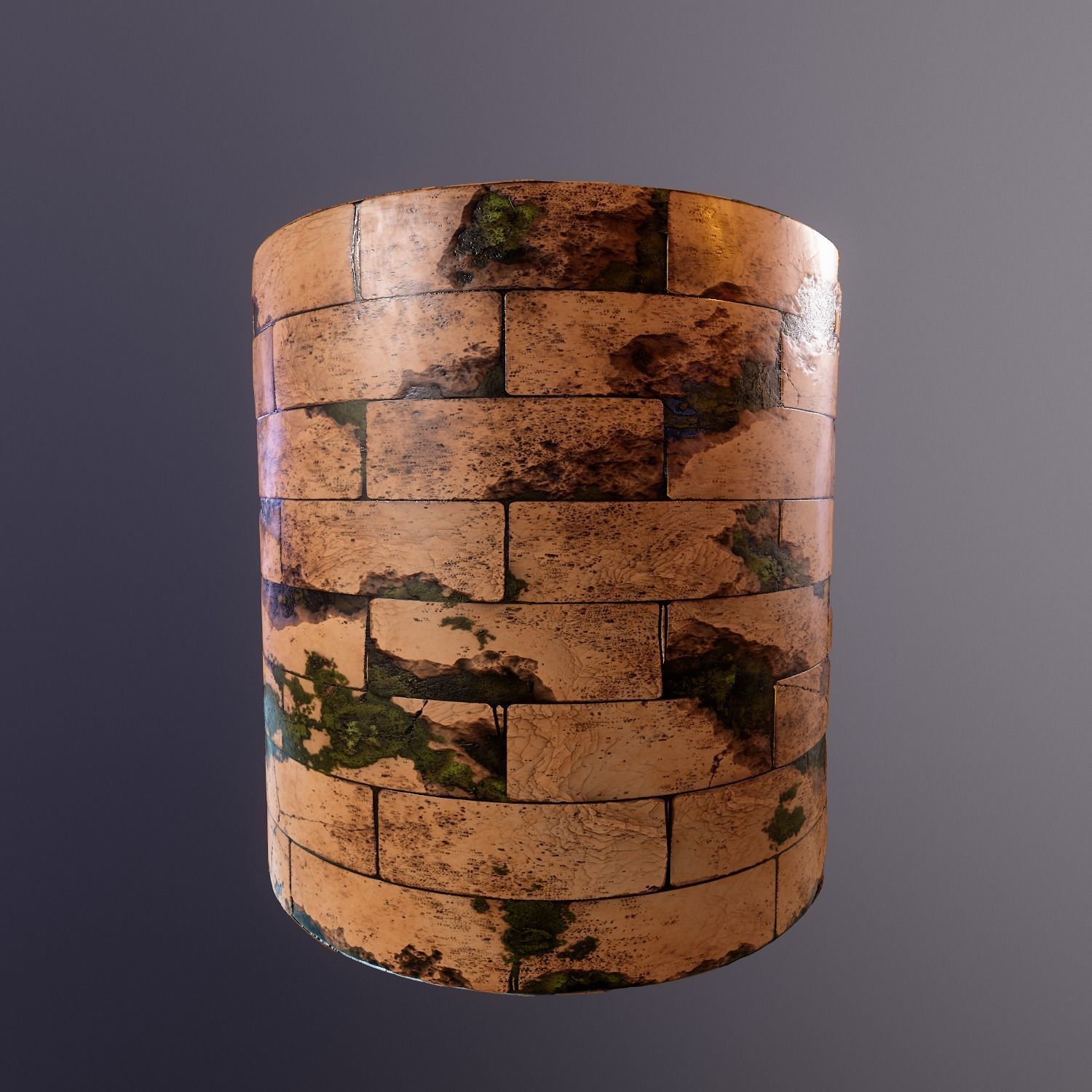 Brick Mossy Wall Stylized Texture | CGTrader