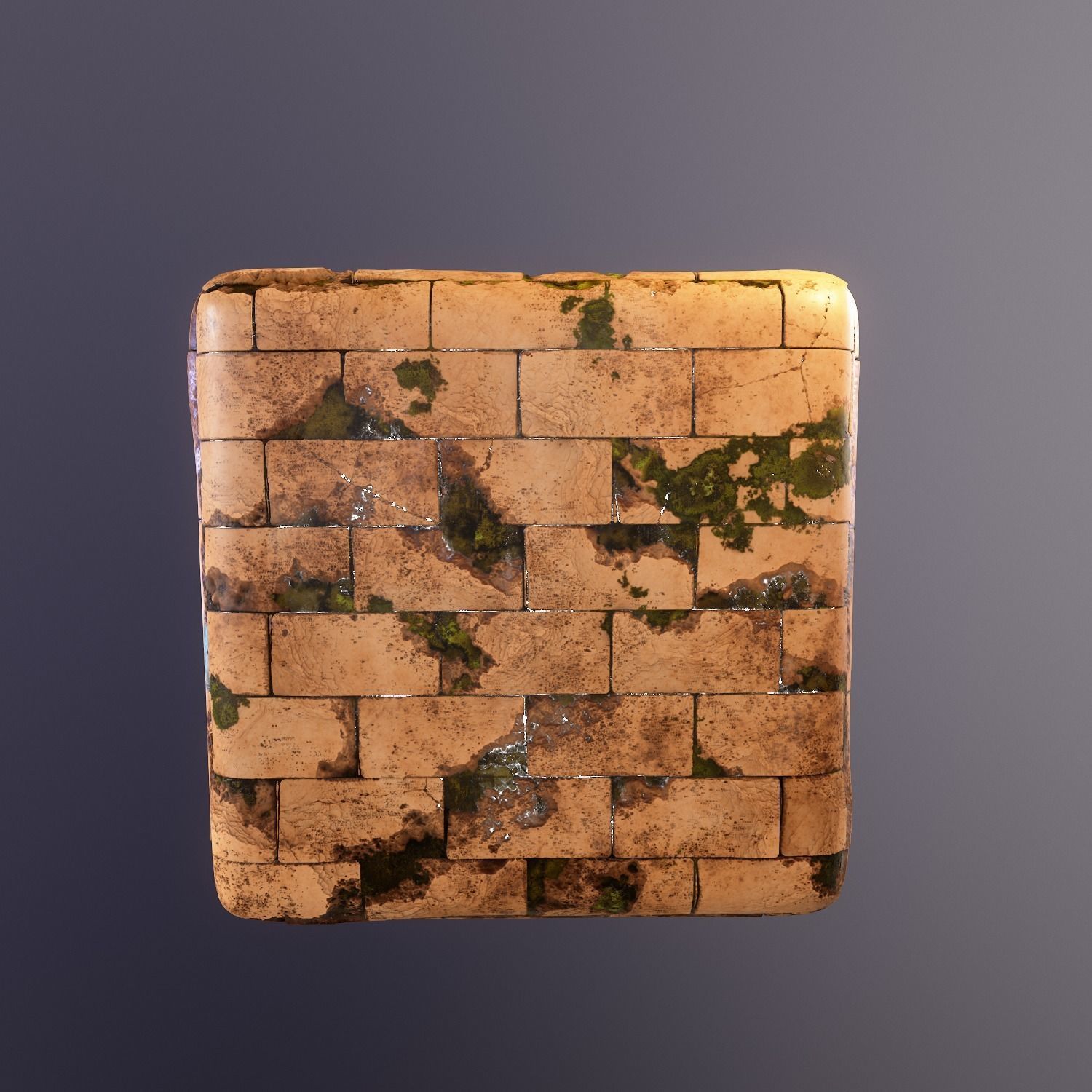 Brick Mossy Wall Stylized Texture | CGTrader