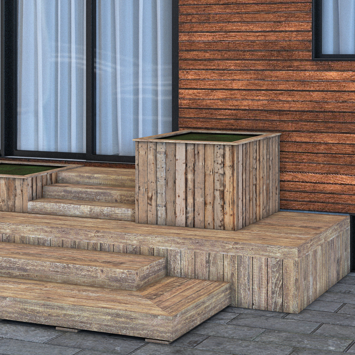 Wooden Modern Villa 01 free 3D model | CGTrader