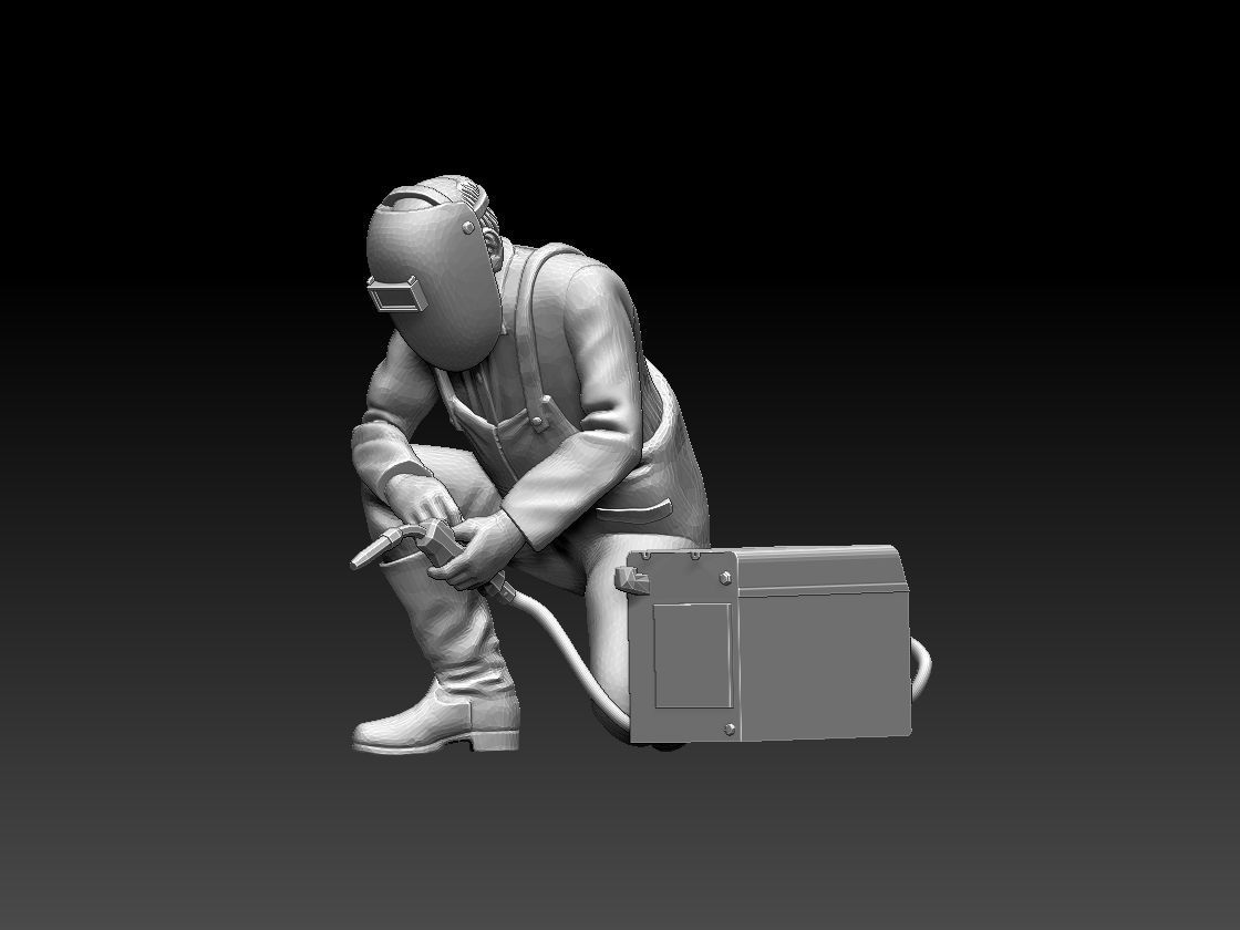 builders construction worker working on table 3D model 3D printable ...
