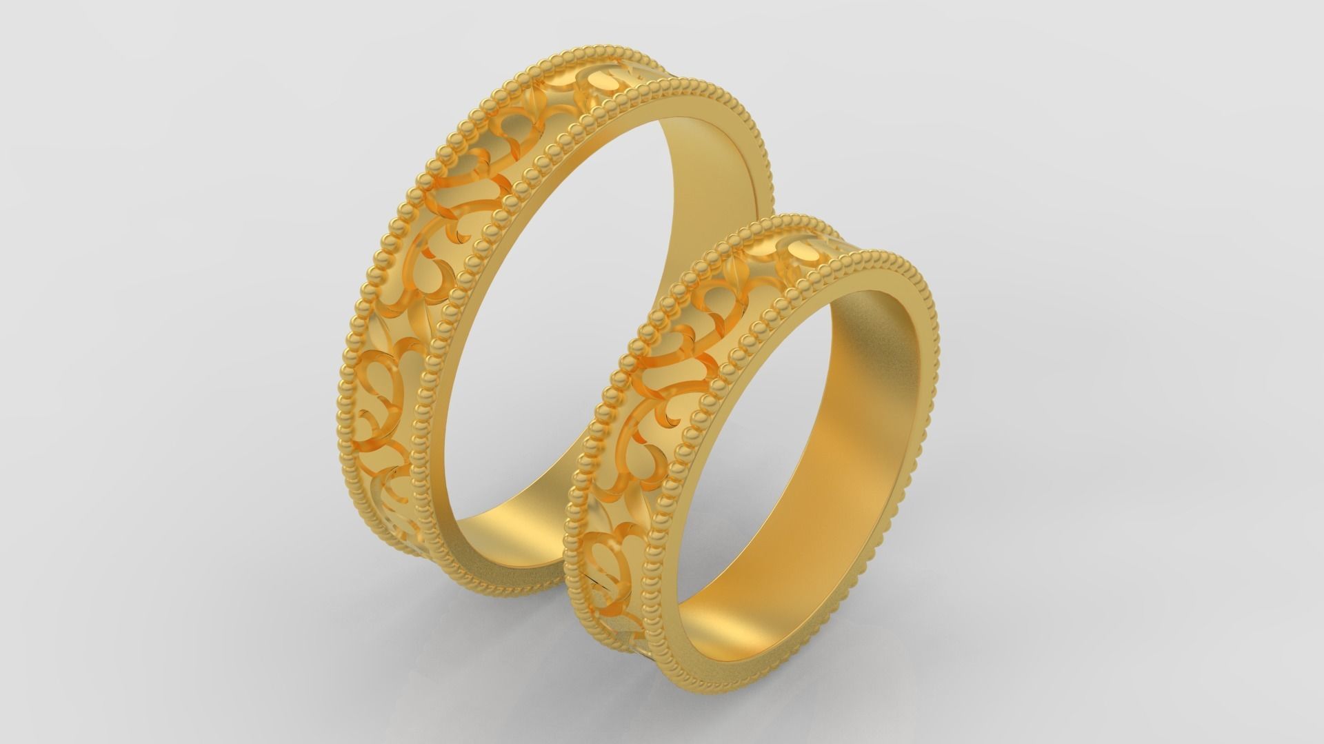 Wedding rings 3d print model A46 free 3D model 3D printable | CGTrader