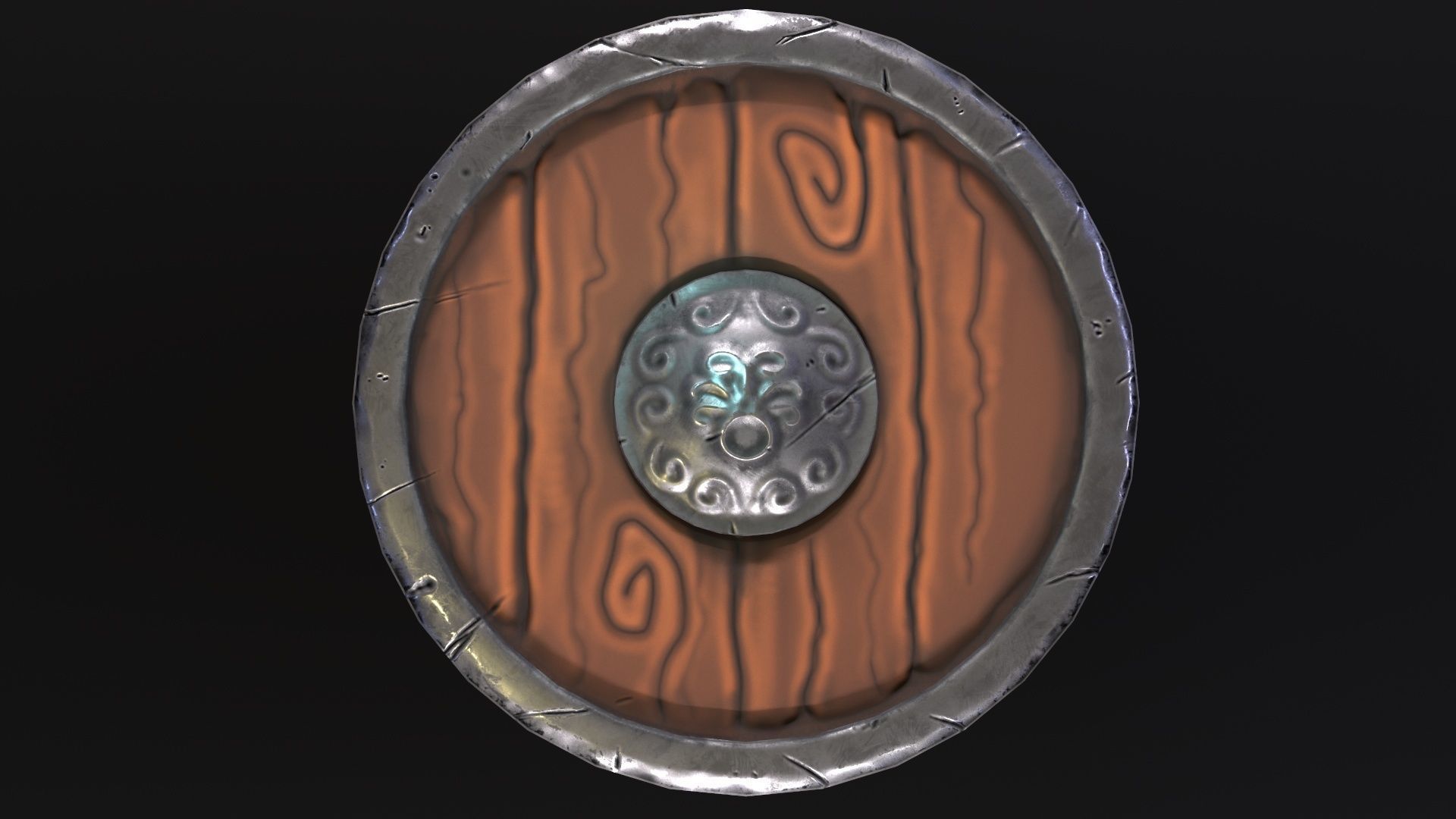 3D model Round wooden shield stylized cartoon PBR game asset VR / AR / low-poly | CGTrader