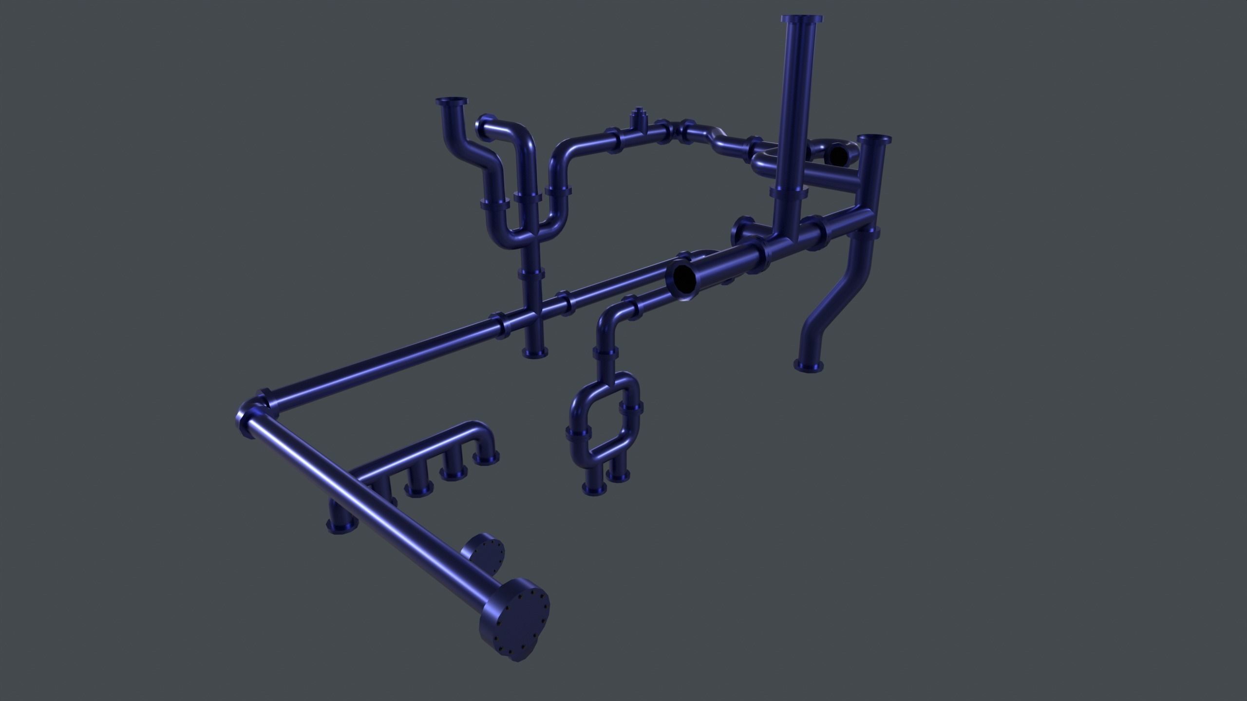 3D model industrial pipe set VR / AR / low-poly | CGTrader