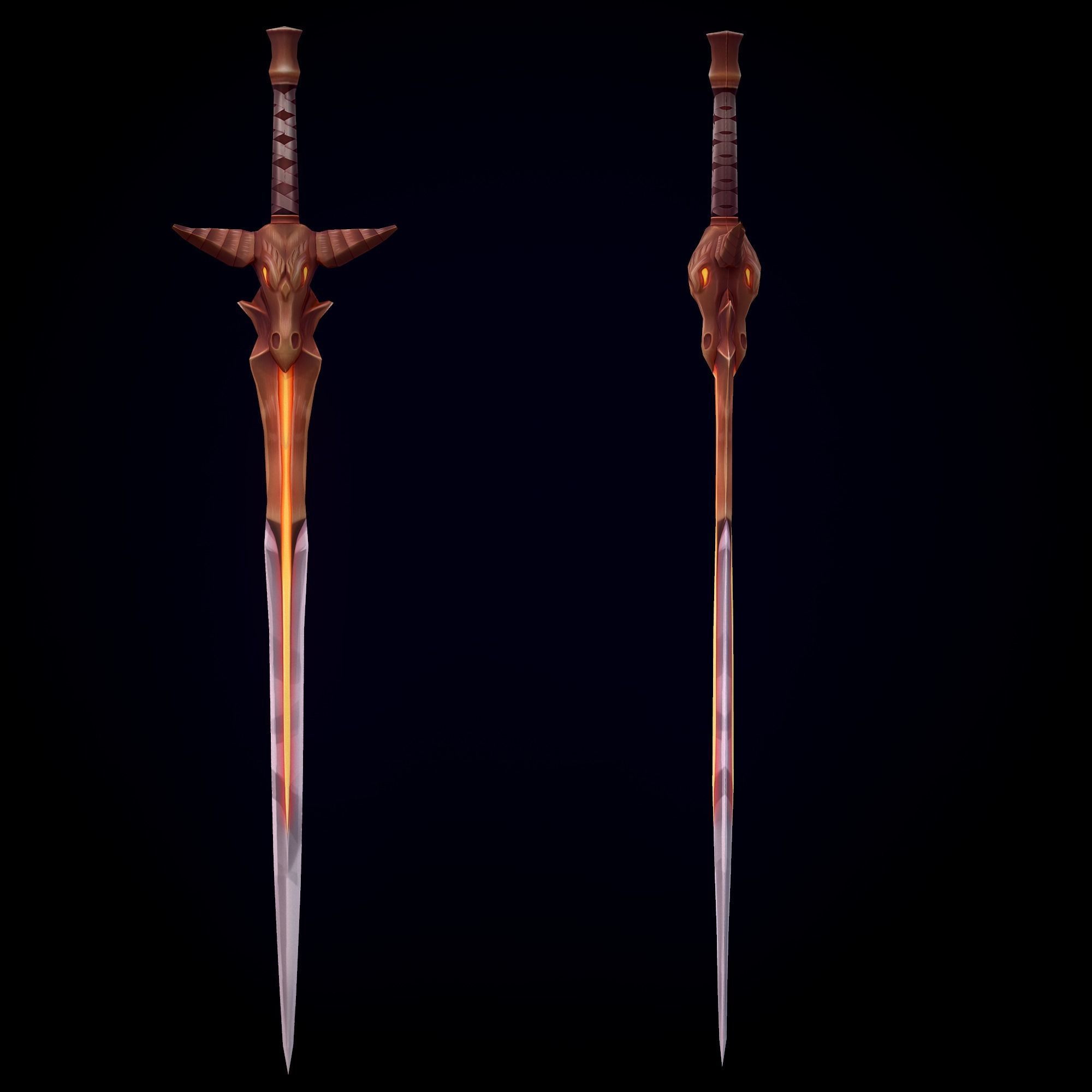 3D model Handpainted Fantasy Dragon Sword VR / AR / low-poly | CGTrader