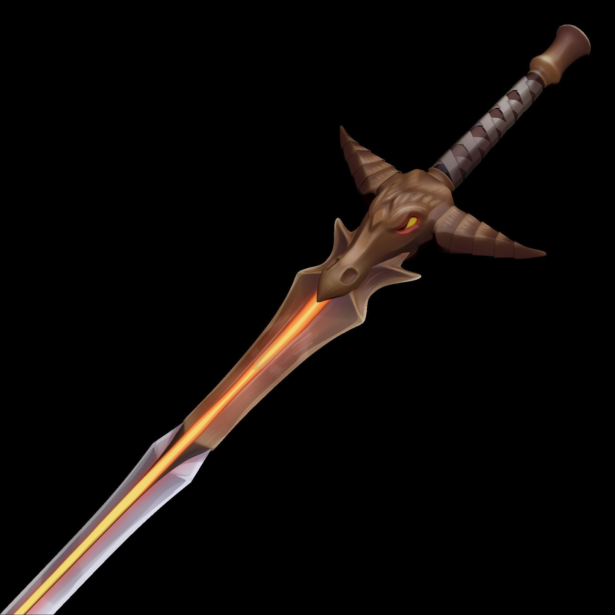 3D model Handpainted Fantasy Dragon Sword VR / AR / low-poly | CGTrader