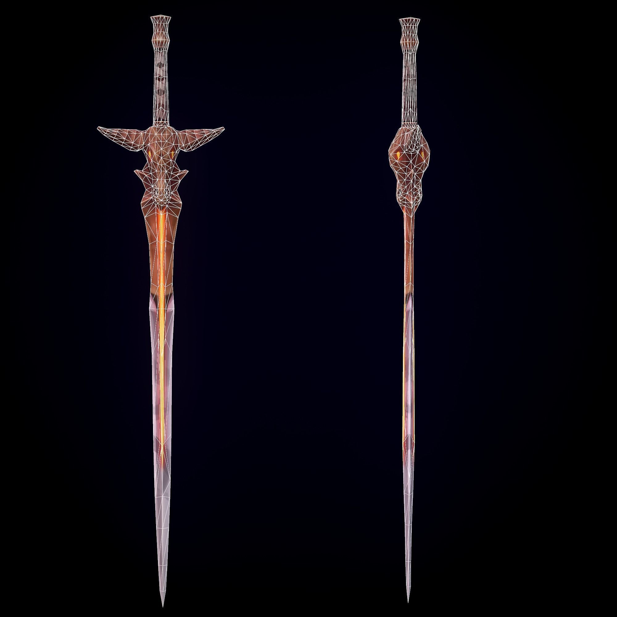 3D model Handpainted Fantasy Dragon Sword VR / AR / low-poly | CGTrader