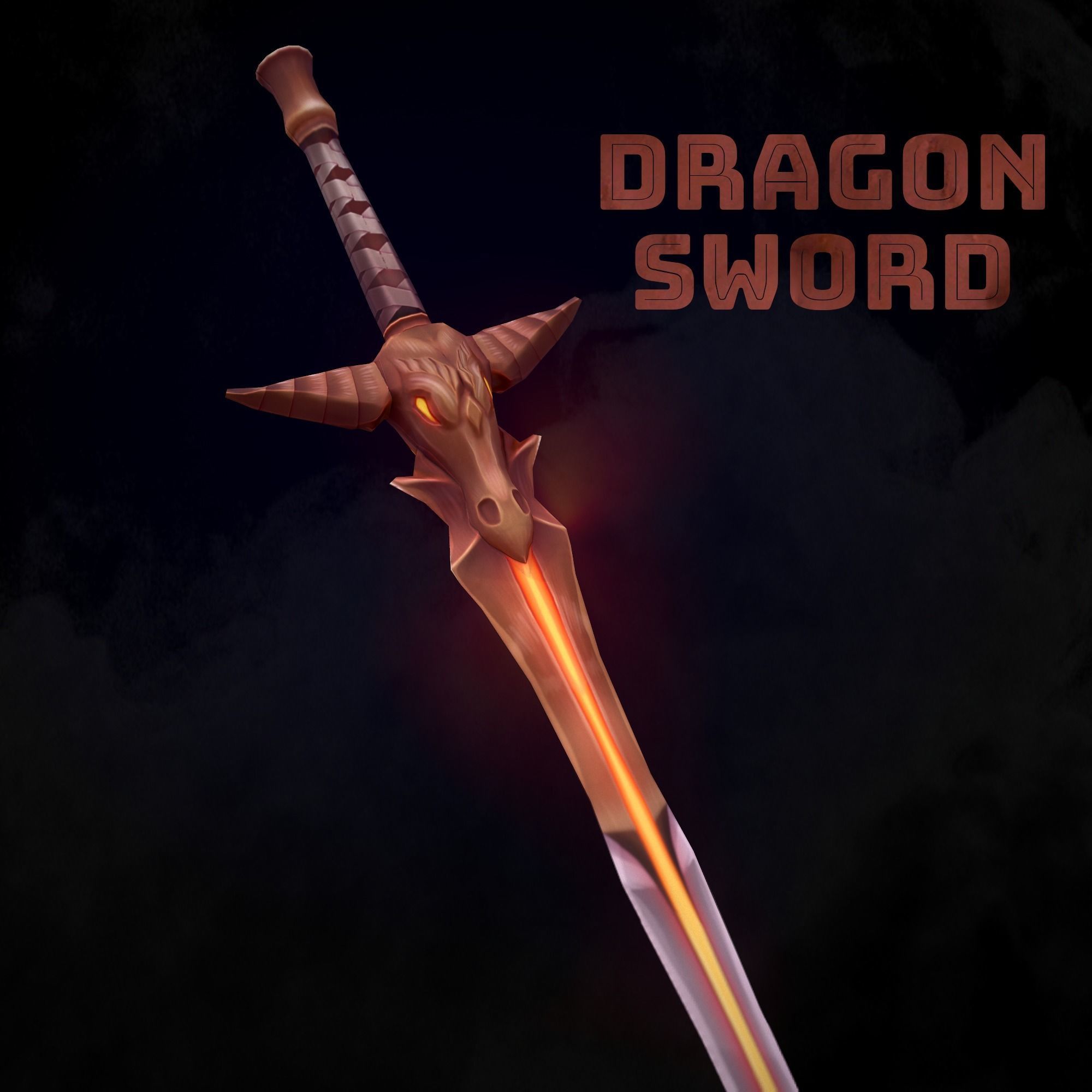 3D model Handpainted Fantasy Dragon Sword VR / AR / low-poly | CGTrader
