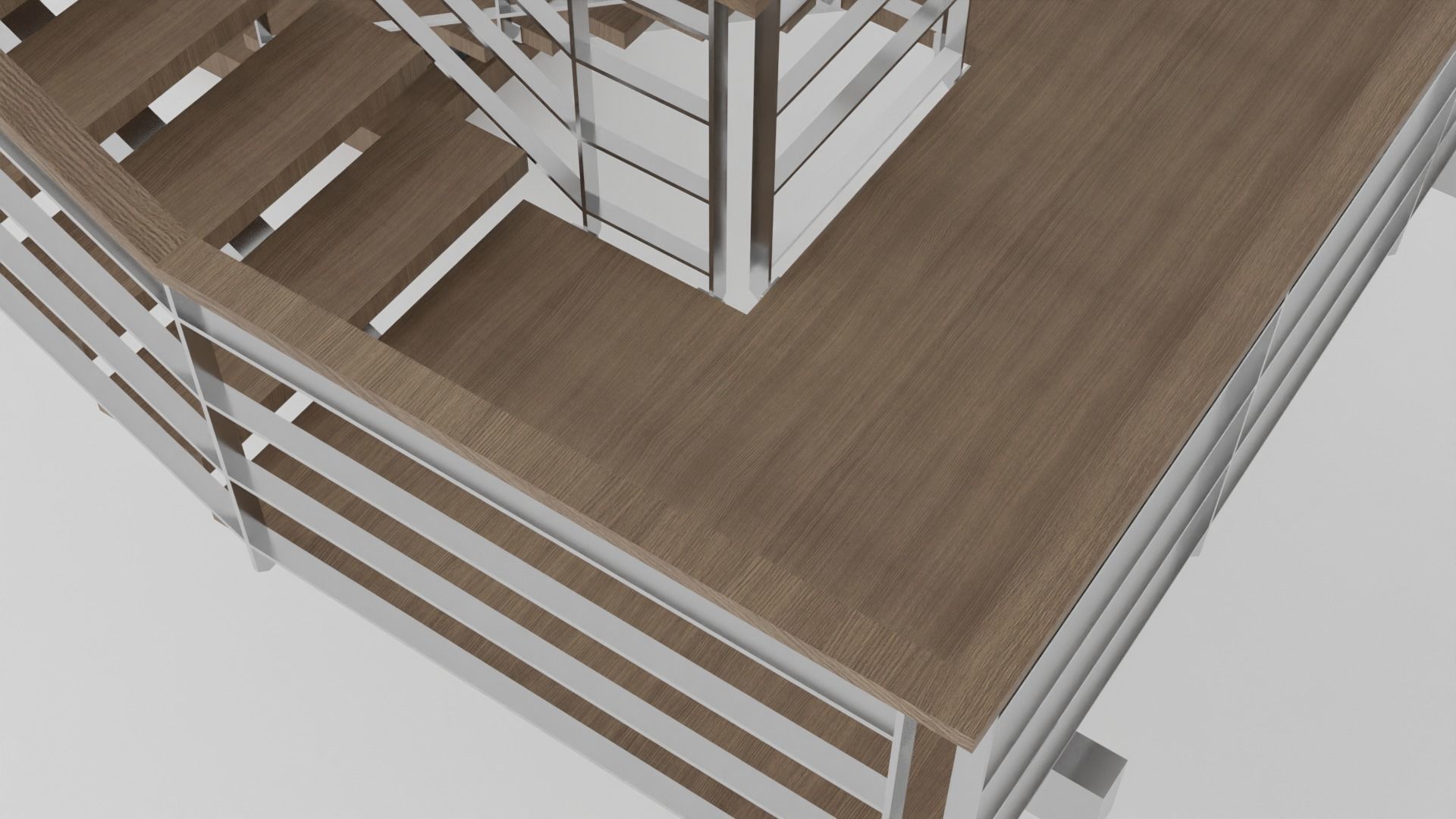 3D model Wood stair in blender 3 and Cycles Asset VR / AR / low-poly ...