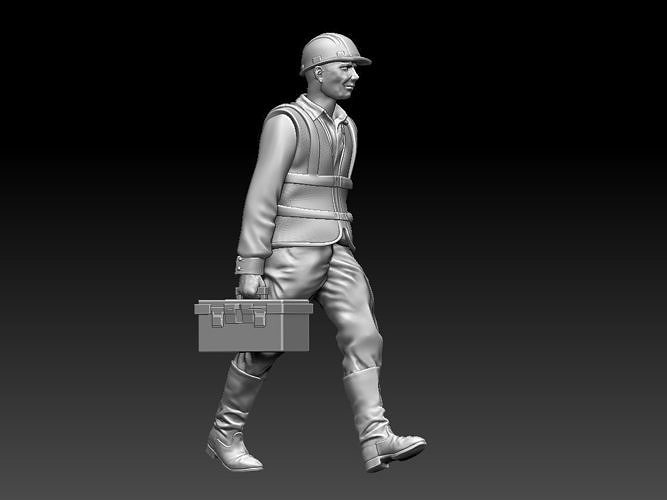 builder man carrying briefcase 3D model 3D printable | CGTrader