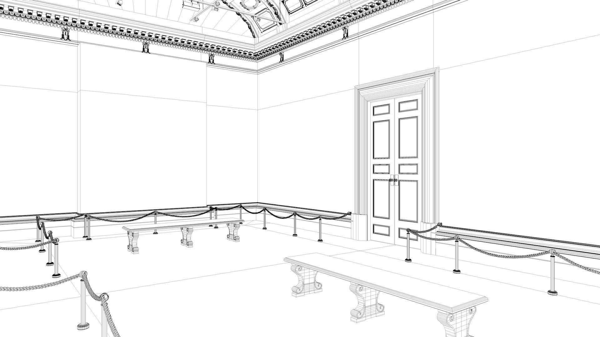 Museum Interior - London National Gallery - Room 4 3D model | CGTrader