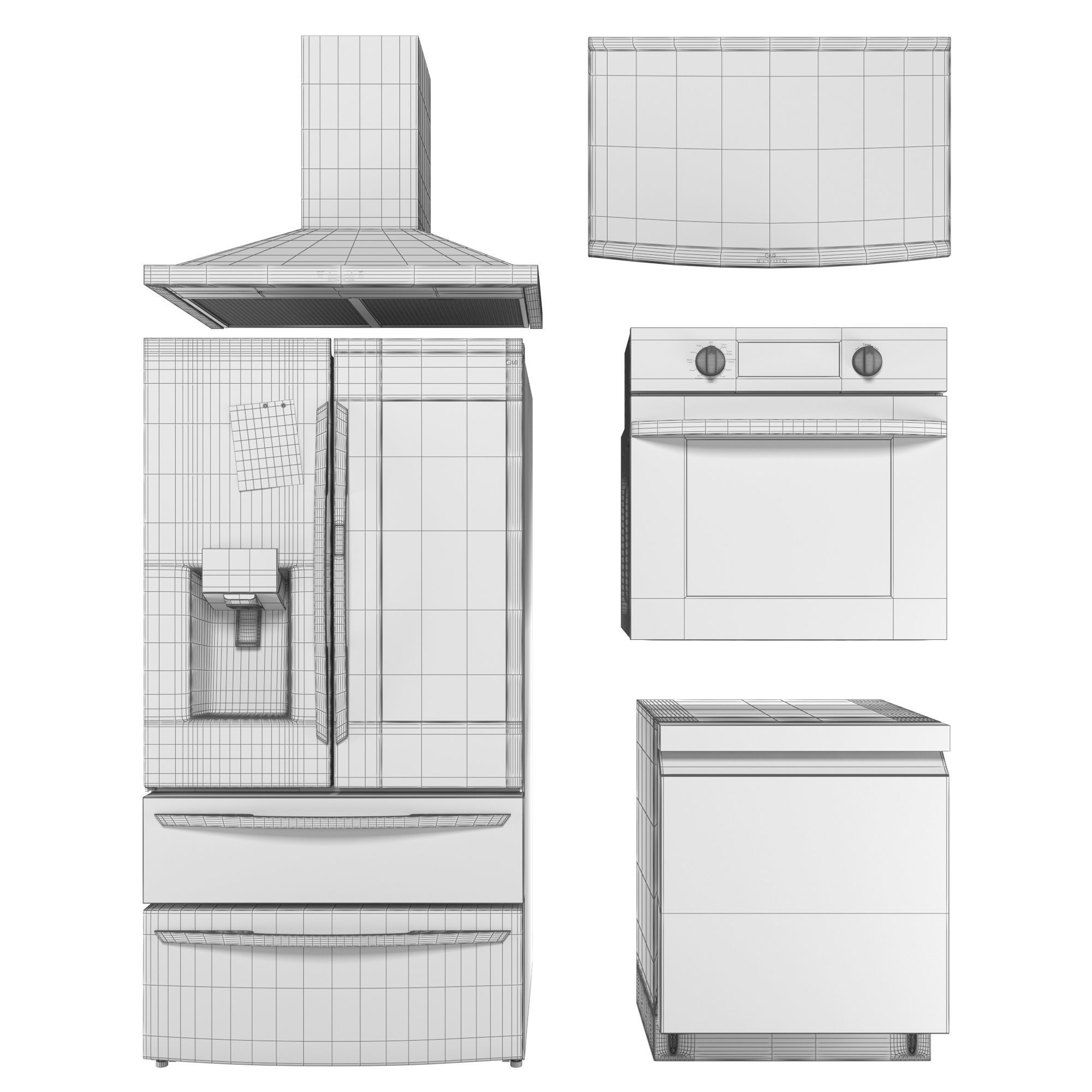 LG kitchen appliances set 3D model | CGTrader