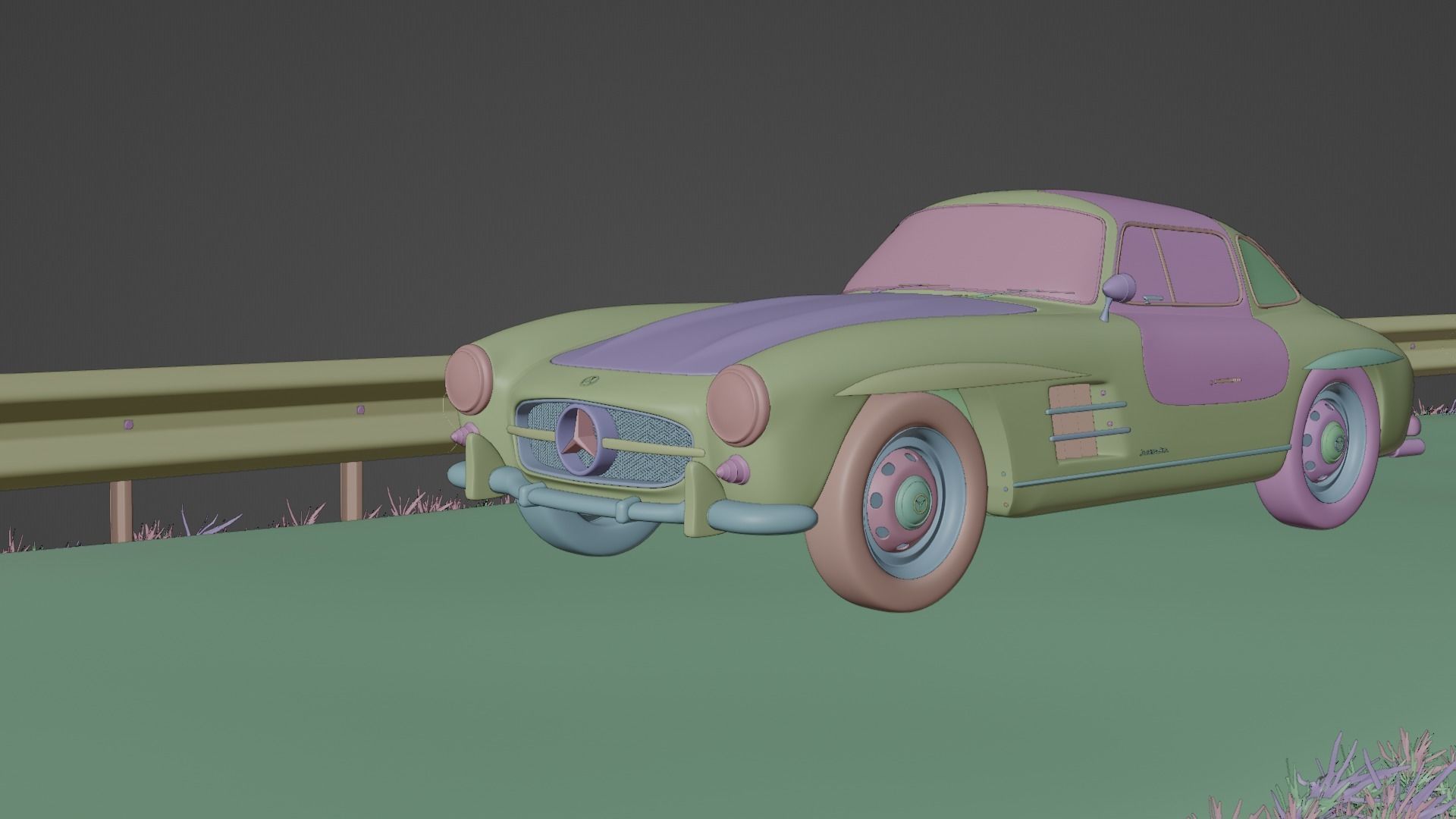 Mercedes benz 300 SL free 3D model animated rigged | CGTrader