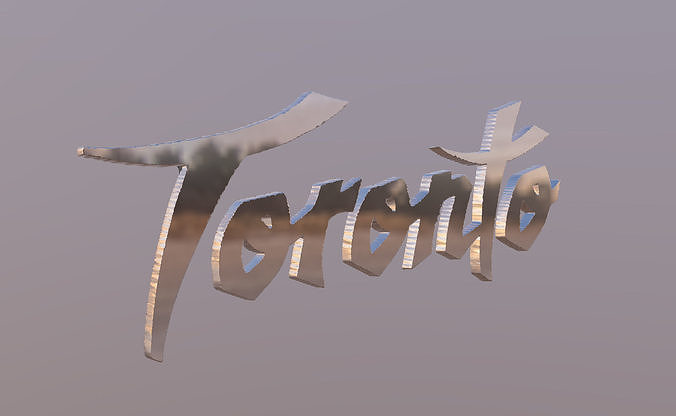 Toronto word on metal sign 3D model rigged | CGTrader