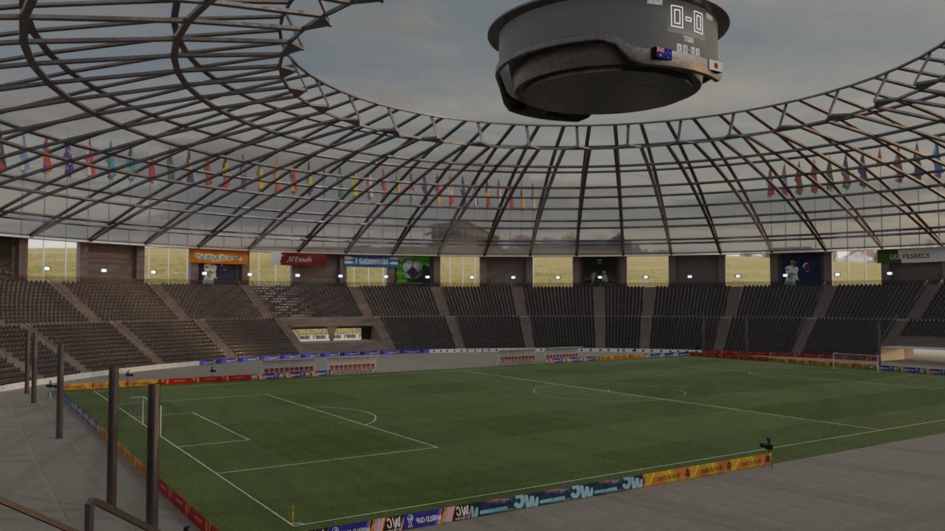 3D model cylindrical roofed stadium VR / AR / low-poly | CGTrader
