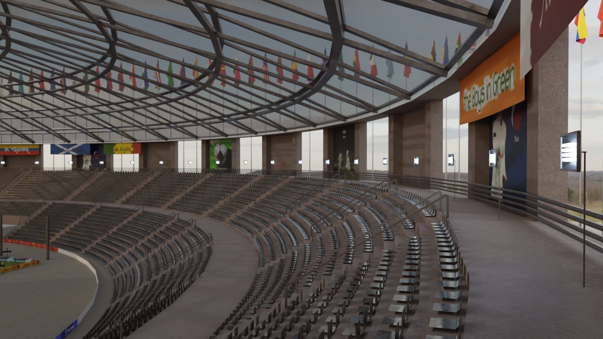 3D model cylindrical roofed stadium VR / AR / low-poly | CGTrader