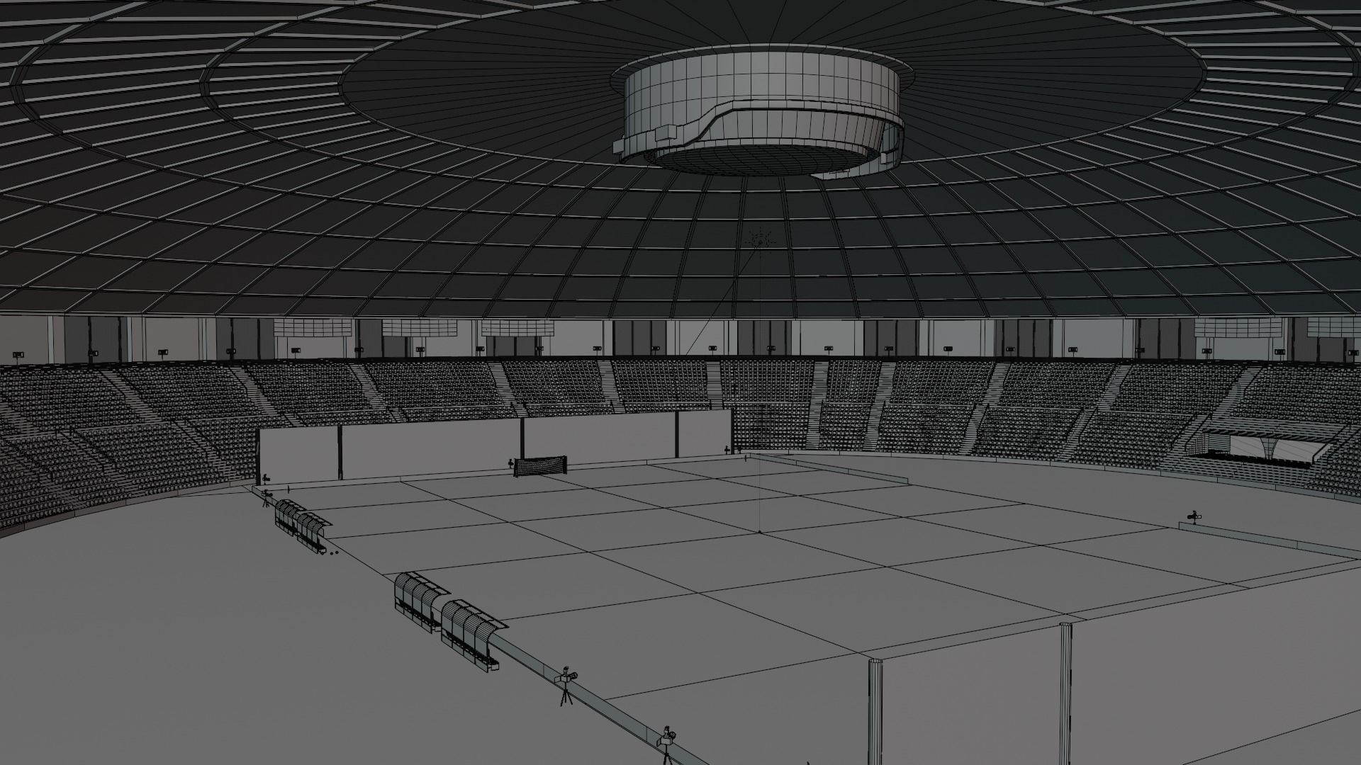 3D model cylindrical roofed stadium VR / AR / low-poly | CGTrader