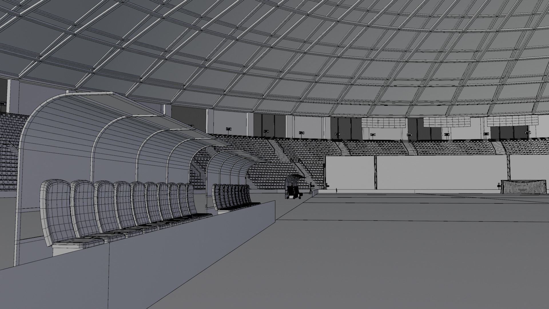 3D model cylindrical roofed stadium VR / AR / low-poly | CGTrader