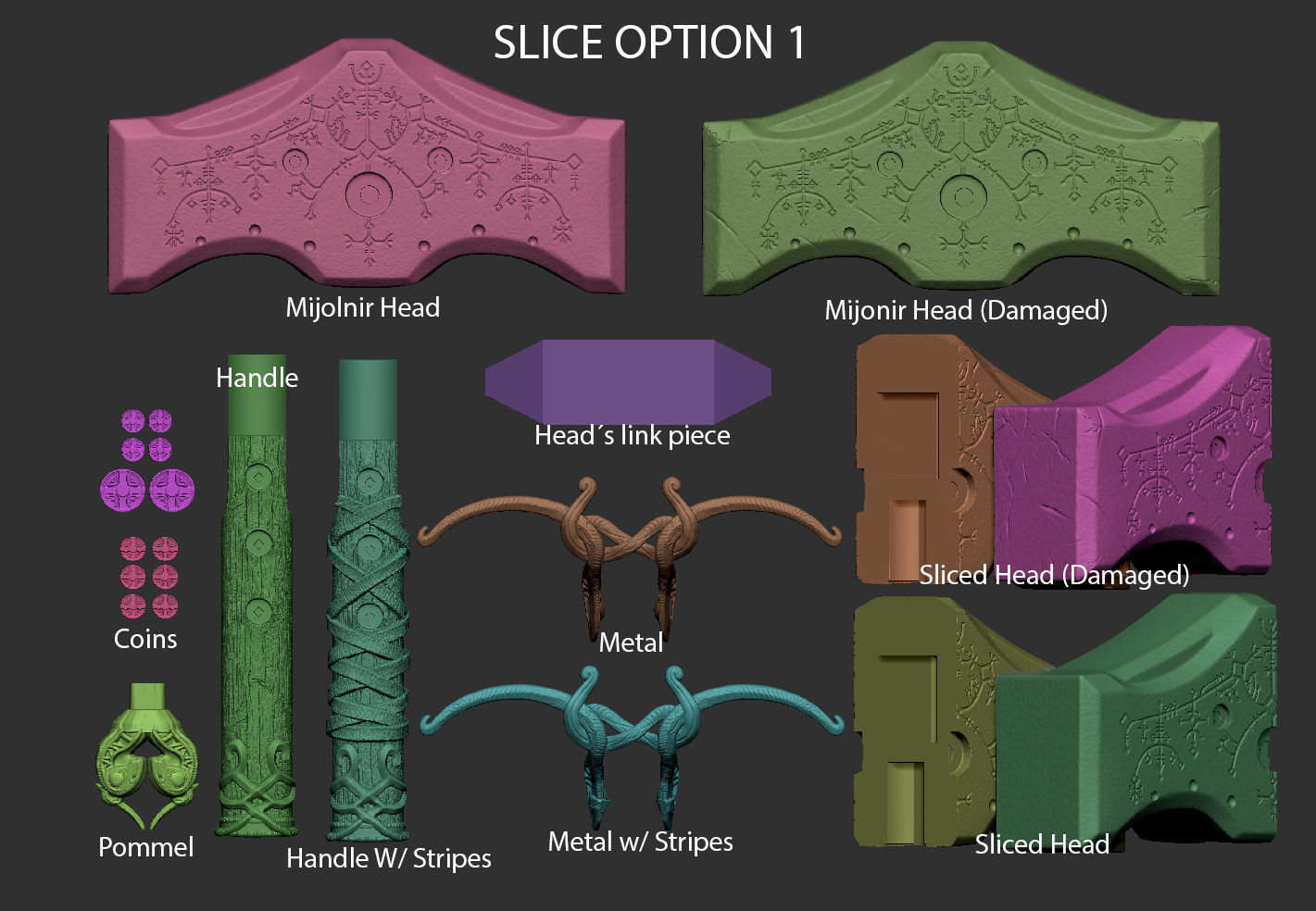 Mjolnir - Thor God of War Ragnarok 3D model 3D printable | CGTrader