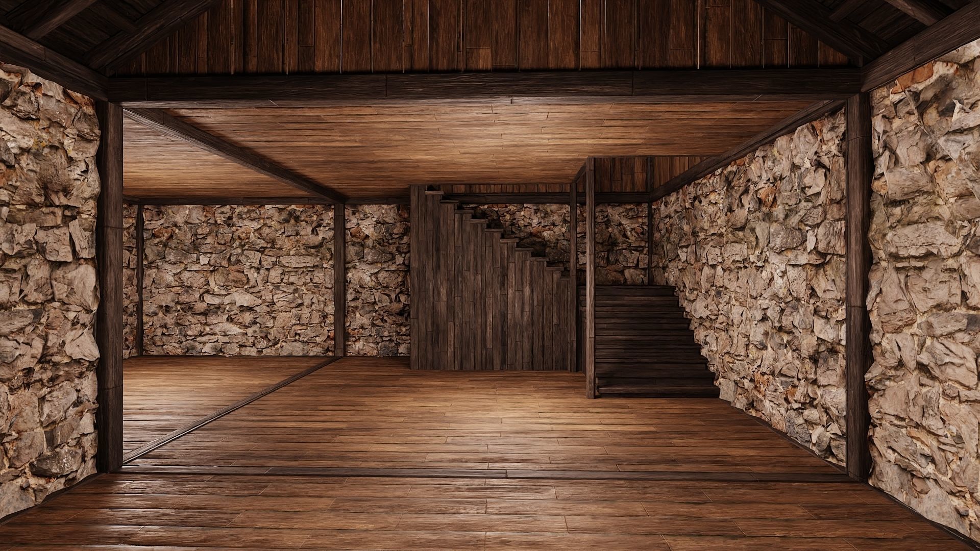 3D model Old Wooden House Building 4K Textures GameReady 123 VR / AR ...