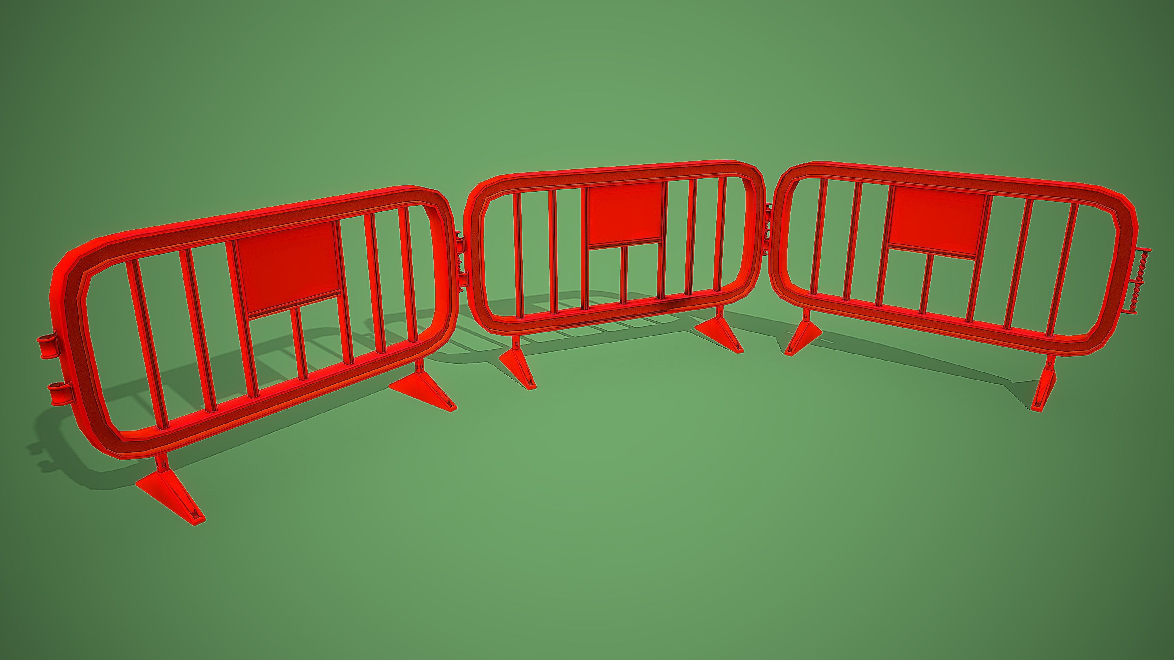 3D model PLASTIC CONSTRUCTION FENCE CARTOON STYLIZED VR / AR / low-poly ...