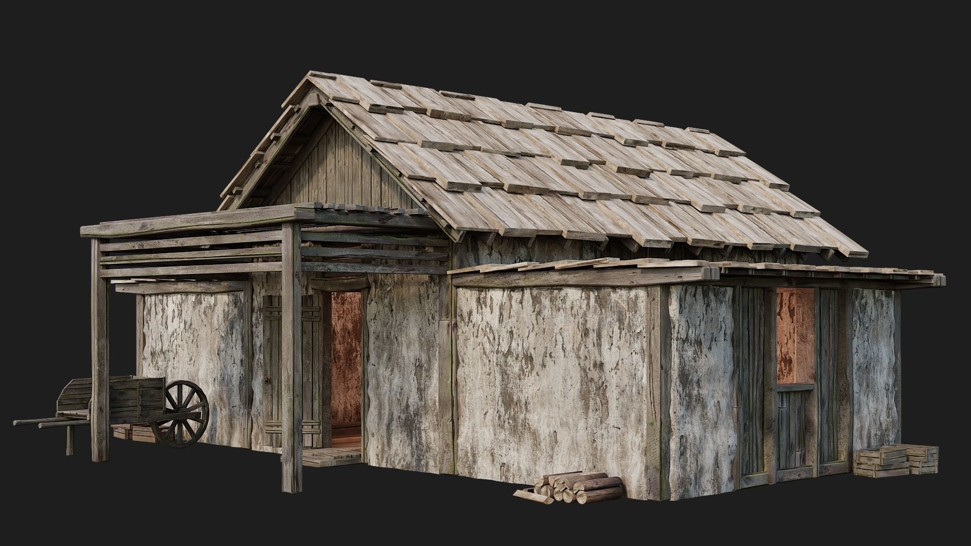 3D model 4 Old Medieval Building Pack 4K Textures GameReady 125 to 128 ...