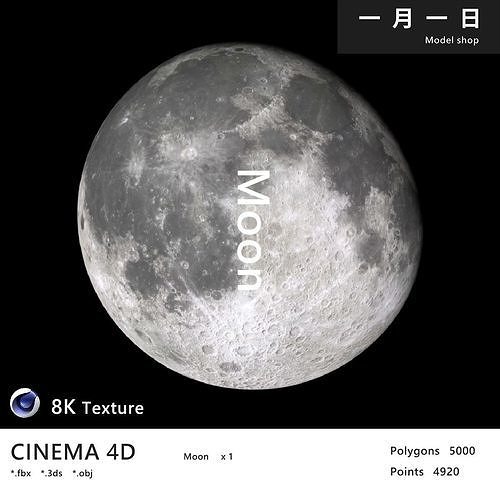 3D model Realistic planet moon VR / AR / low-poly | CGTrader