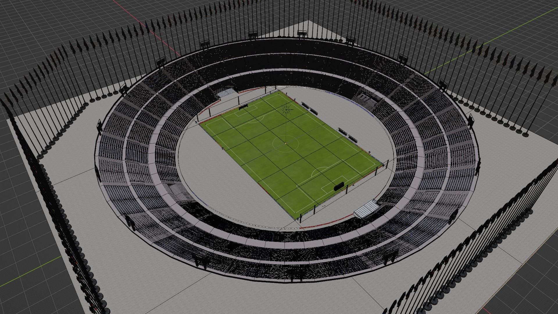 3D model Cylindrical football stadium VR / AR / low-poly | CGTrader