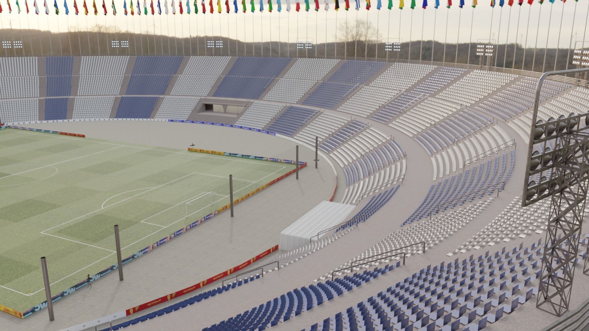 3D model Cylindrical football stadium VR / AR / low-poly | CGTrader