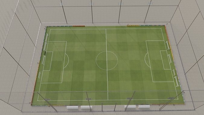 3D model Football training pitch and training equipment VR / AR / low ...