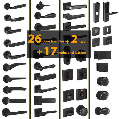 Door Handles Collection 3D model | CGTrader