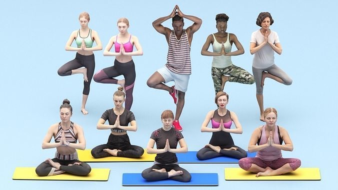 Yoga people 19 3D Model Collection | CGTrader
