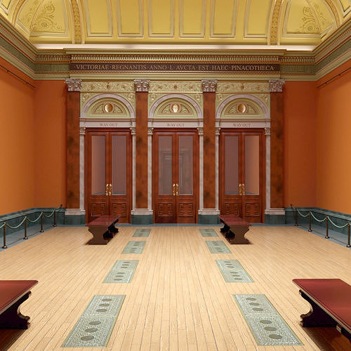 Museum Interior - London National Gallery - Central Hall 3D model ...