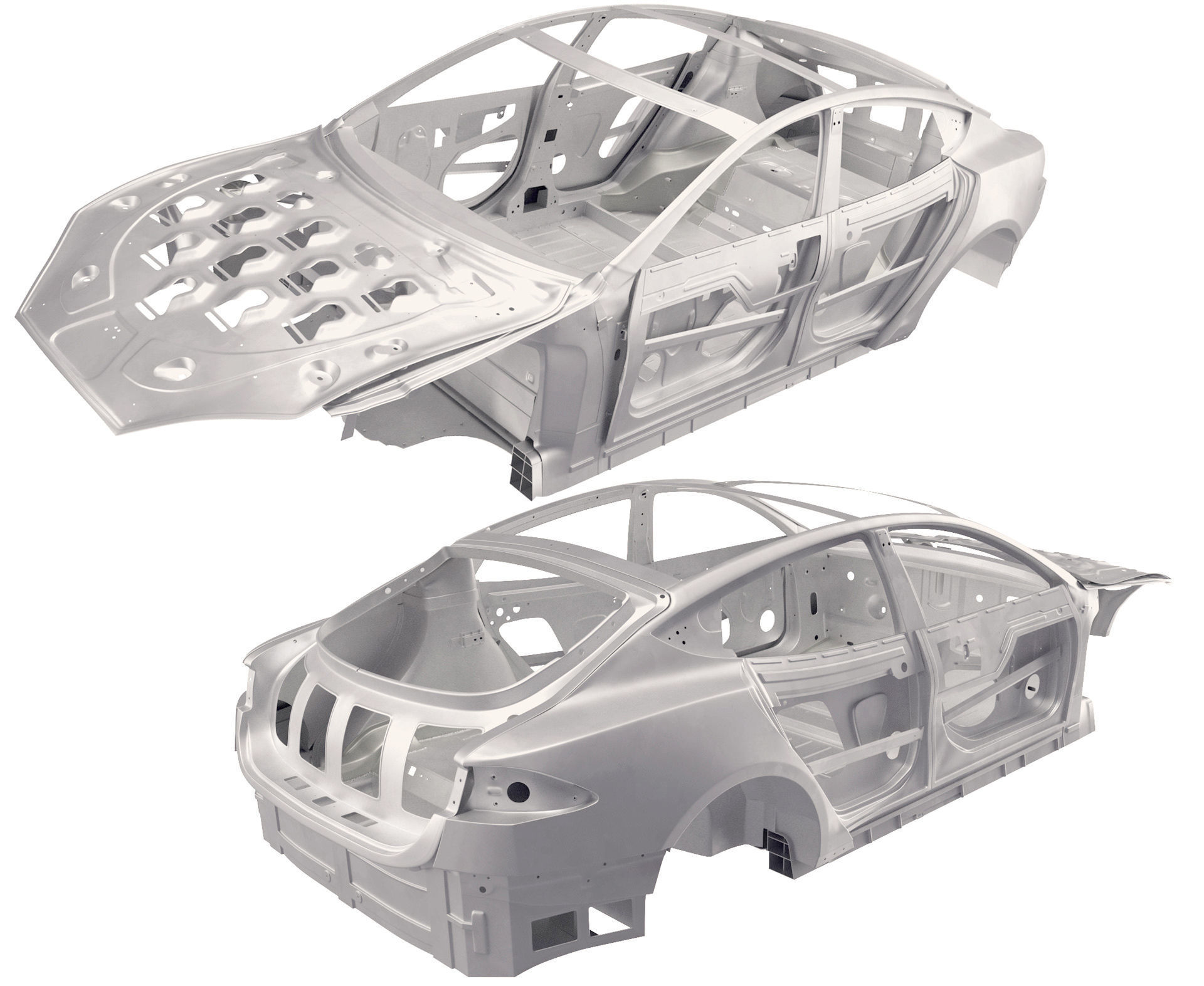 Tesla Model S Frame 3D model rigged | CGTrader