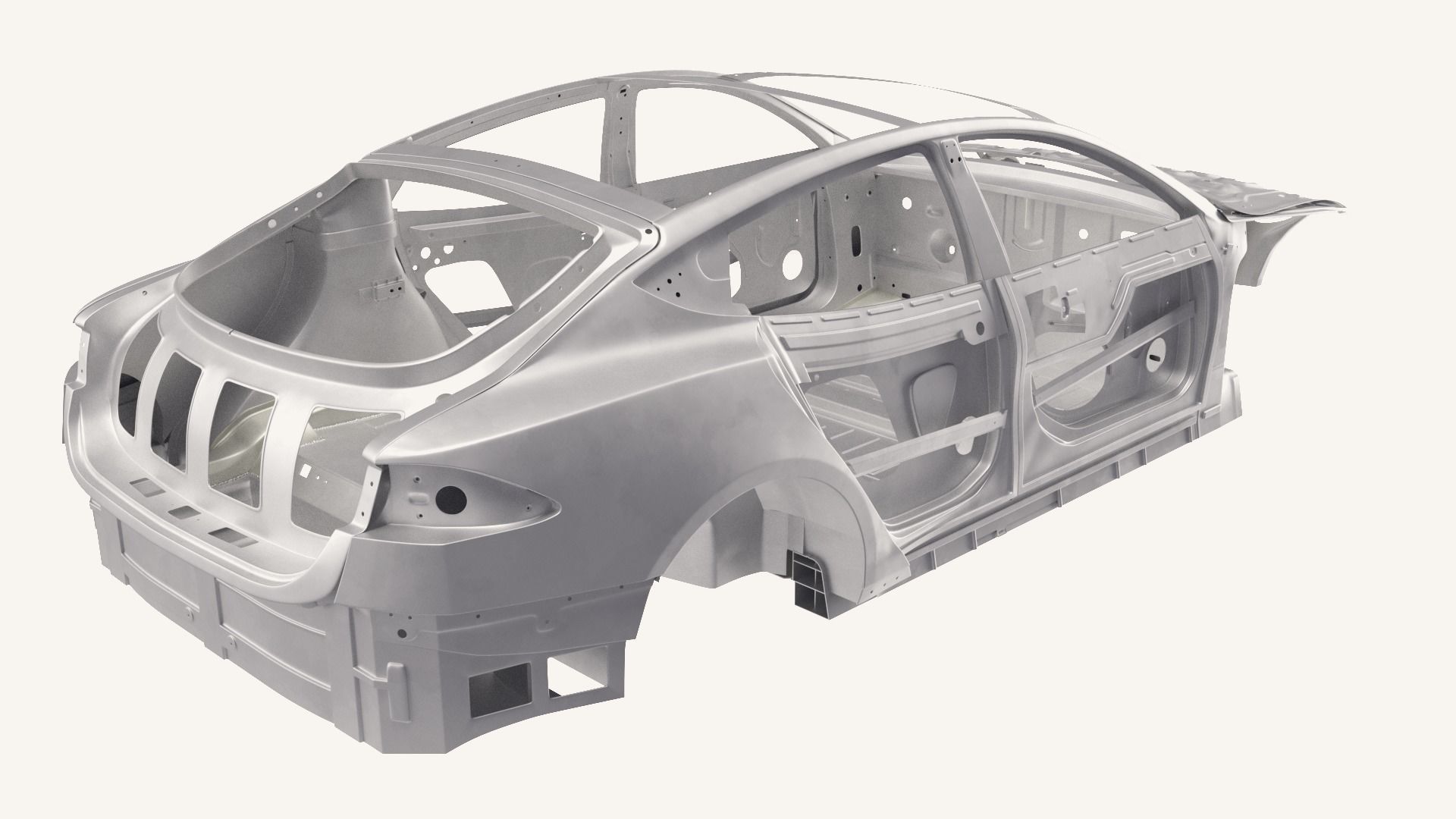 Tesla Model S Frame 3D model rigged | CGTrader