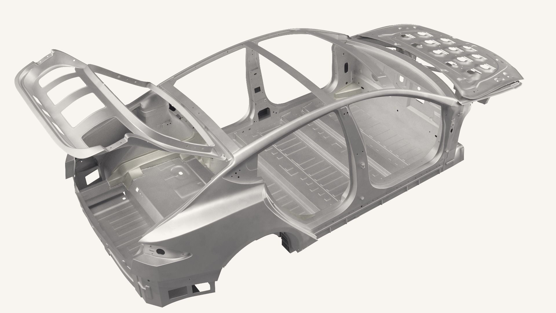 Tesla Model S Frame 2 3D model rigged | CGTrader