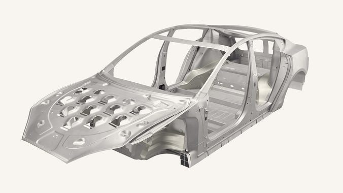 Tesla Model S Frame 2 3D model rigged | CGTrader