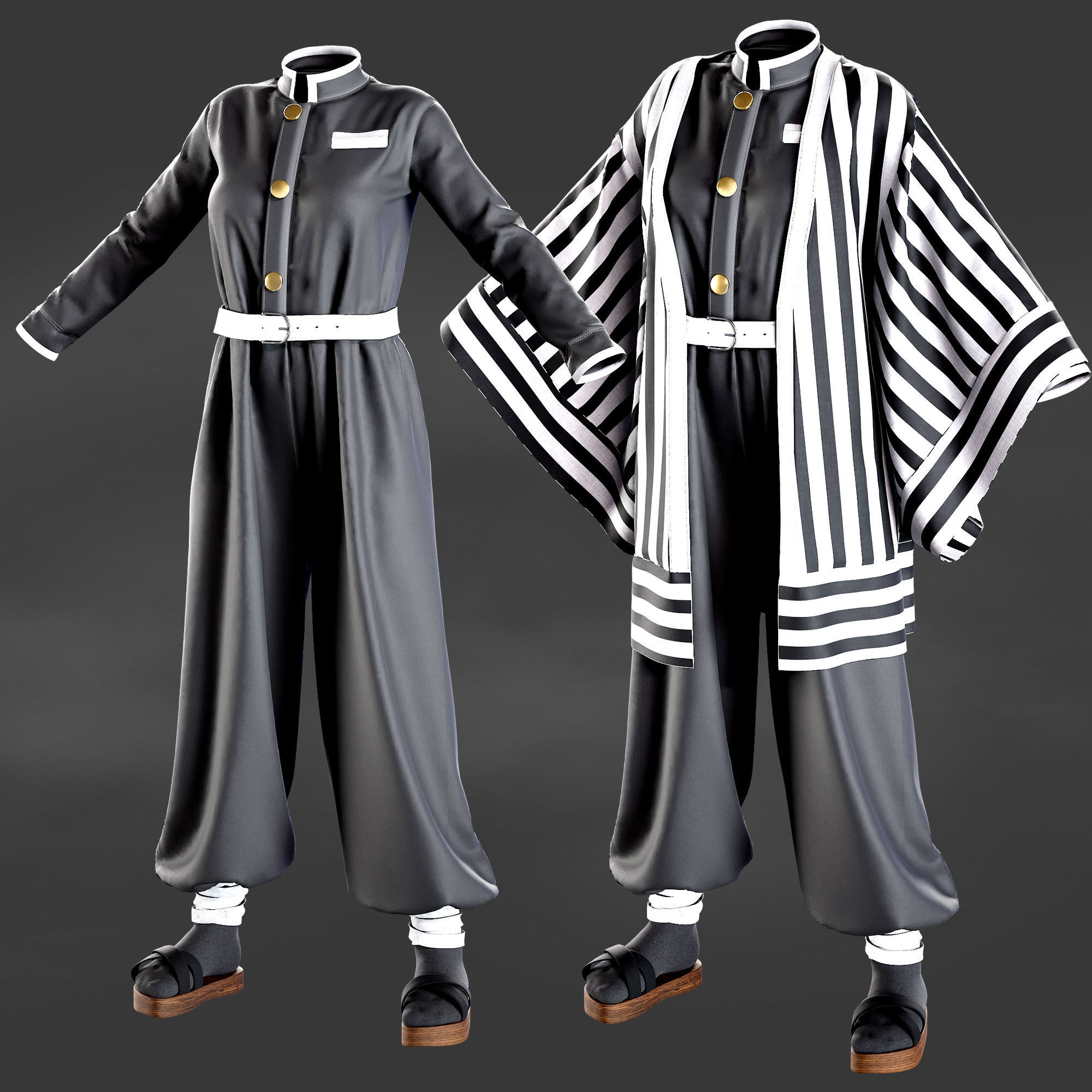 demon slayer uniform 3D model | CGTrader