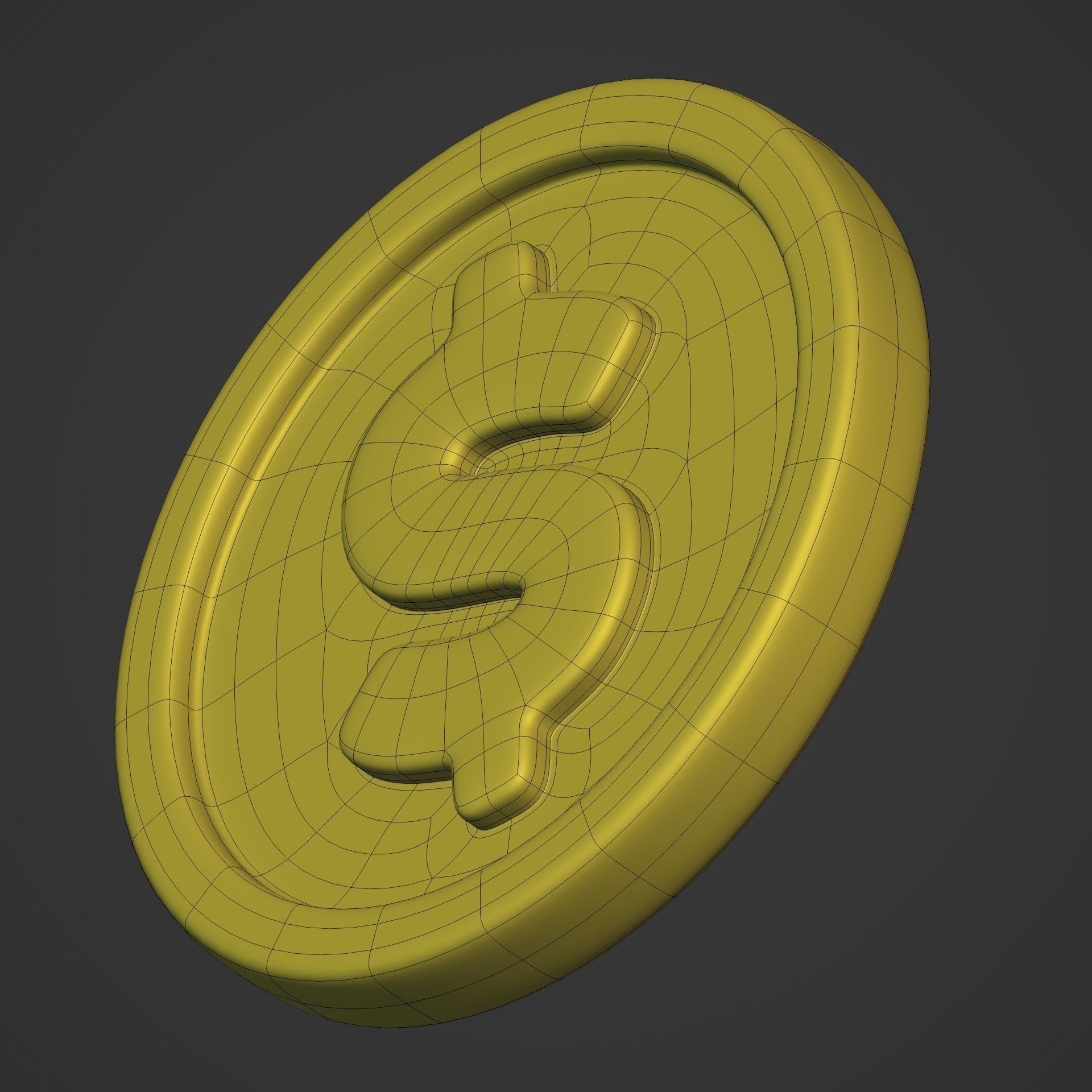 3D model Cartoon Dollar Coin VR / AR / low-poly | CGTrader