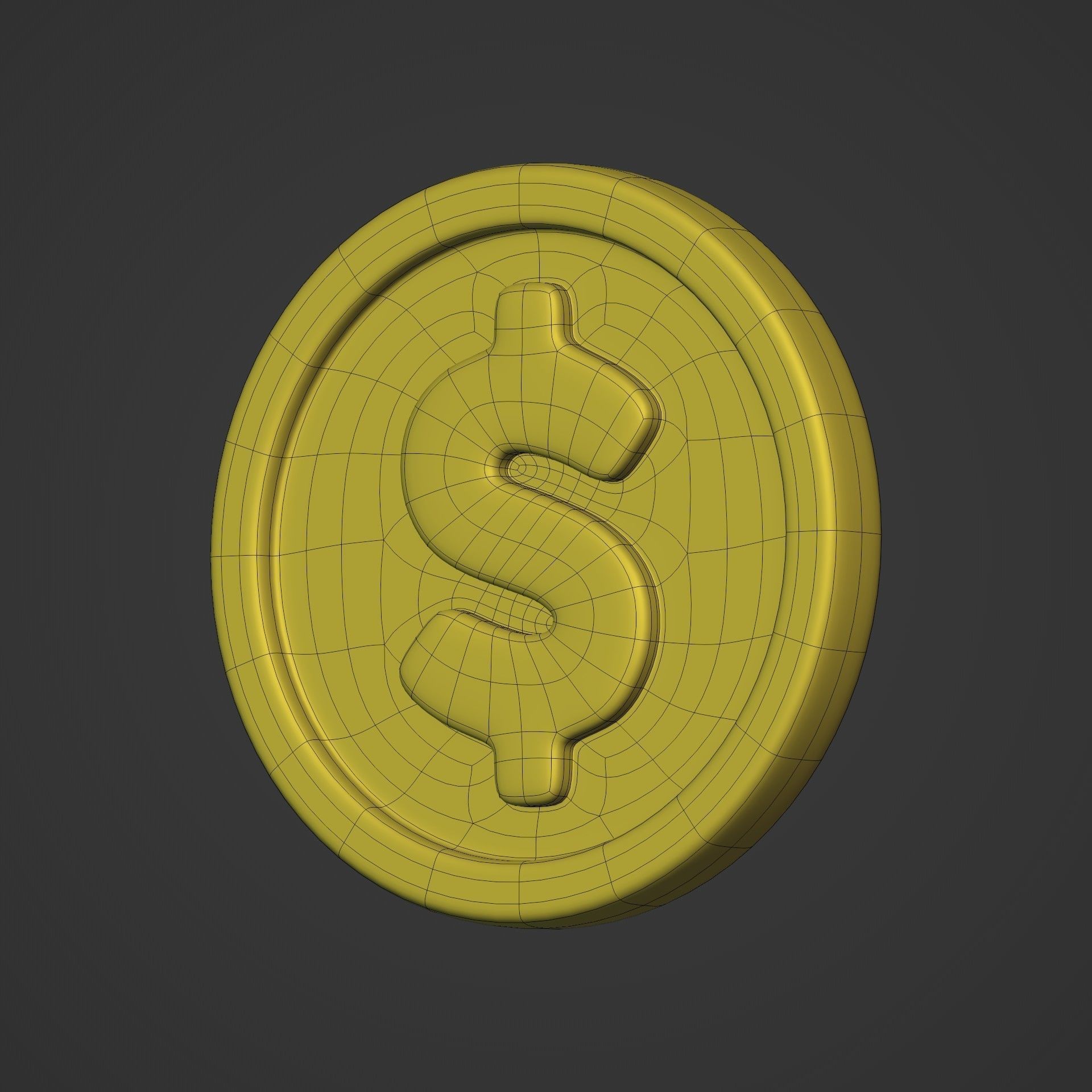 3D model Cartoon Dollar Coin VR / AR / low-poly | CGTrader