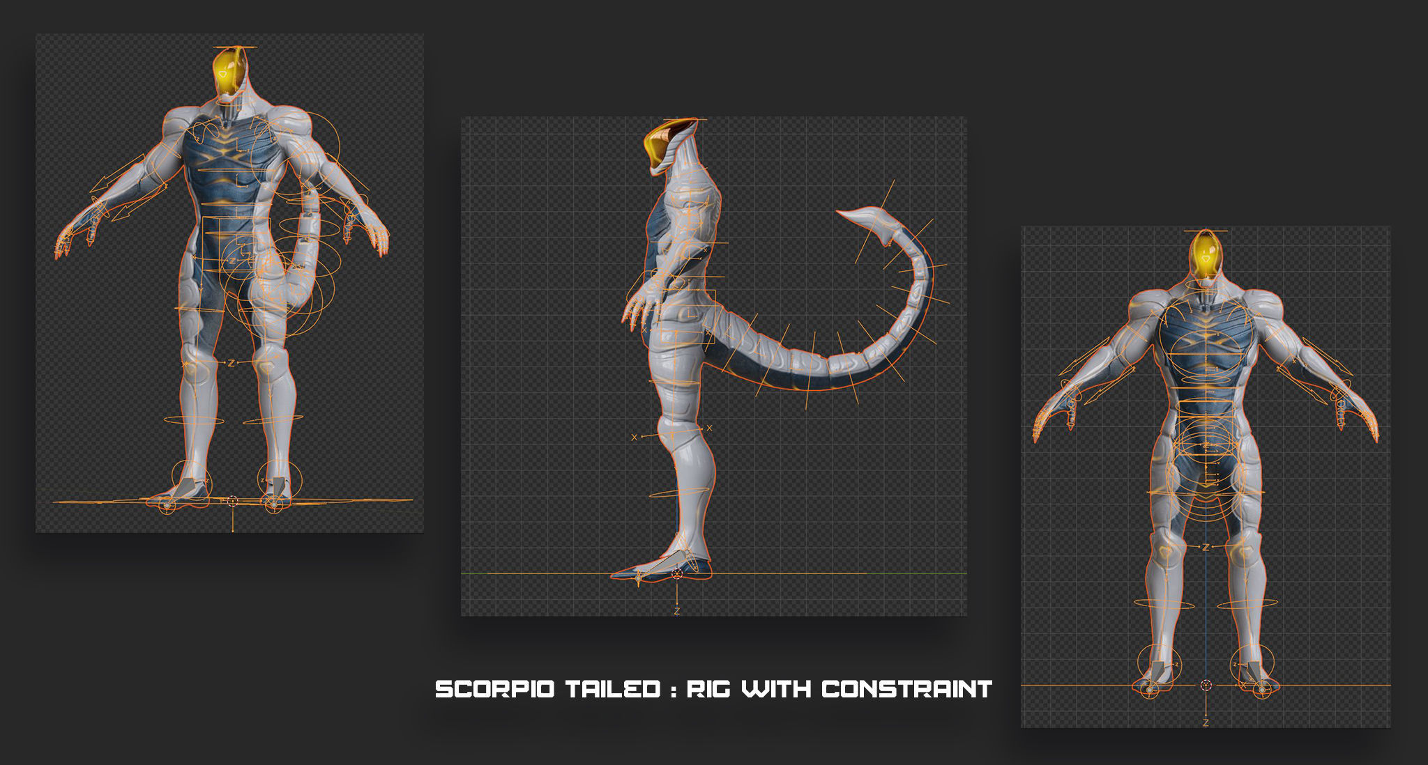 3D model Low Poly - Cyborg Zodiac Theme - Scorpio VR / AR / low-poly ...