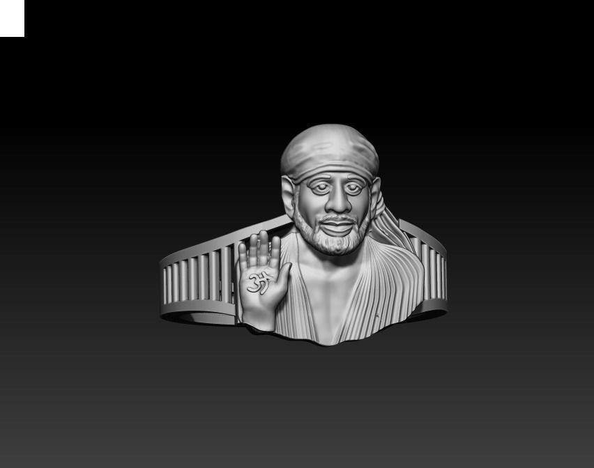 Sai Baba ring 3D print model 3D model 3D printable | CGTrader