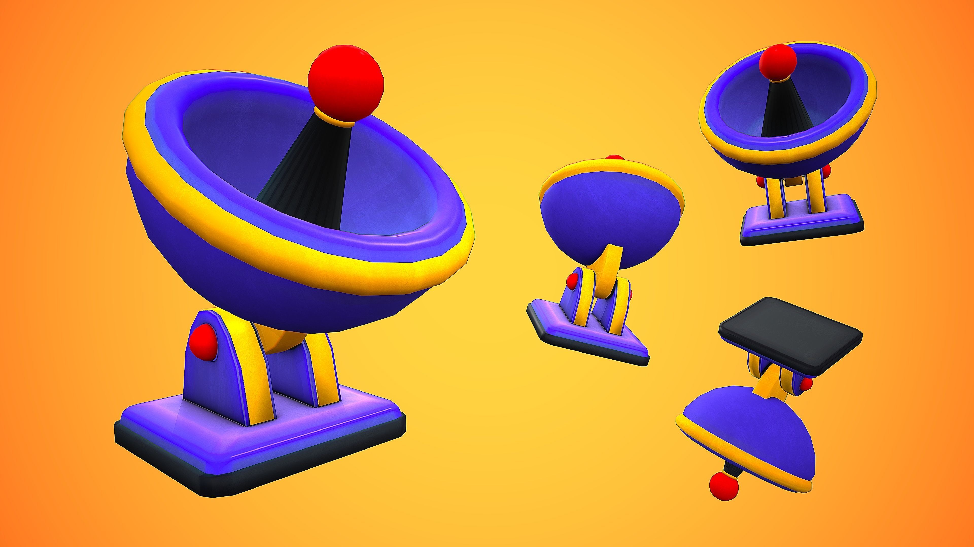 3D model ANTENNA RADAR CARTOON STYLIZED VR / AR / low-poly | CGTrader