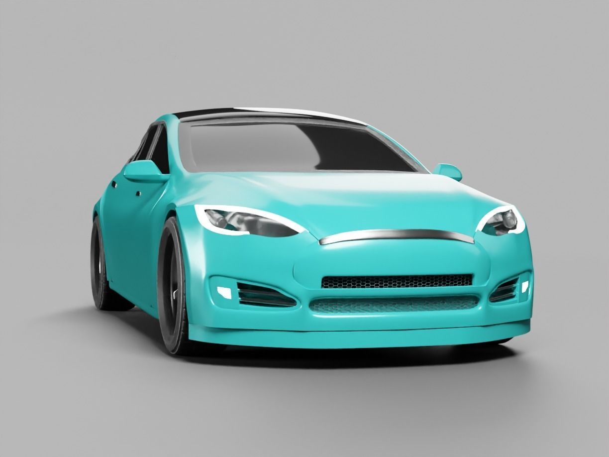 Tesla Model S Plaid 3D model animated rigged | CGTrader