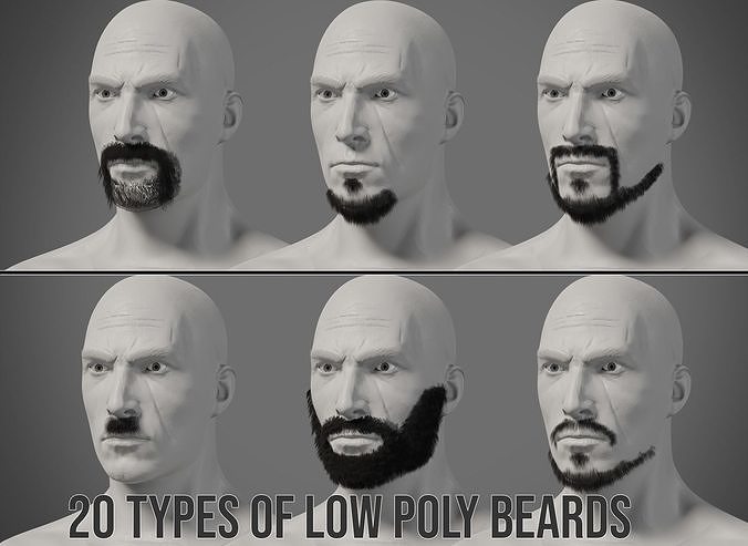 3D model Professional Realtime Beard Pack VR / AR / low-poly | CGTrader