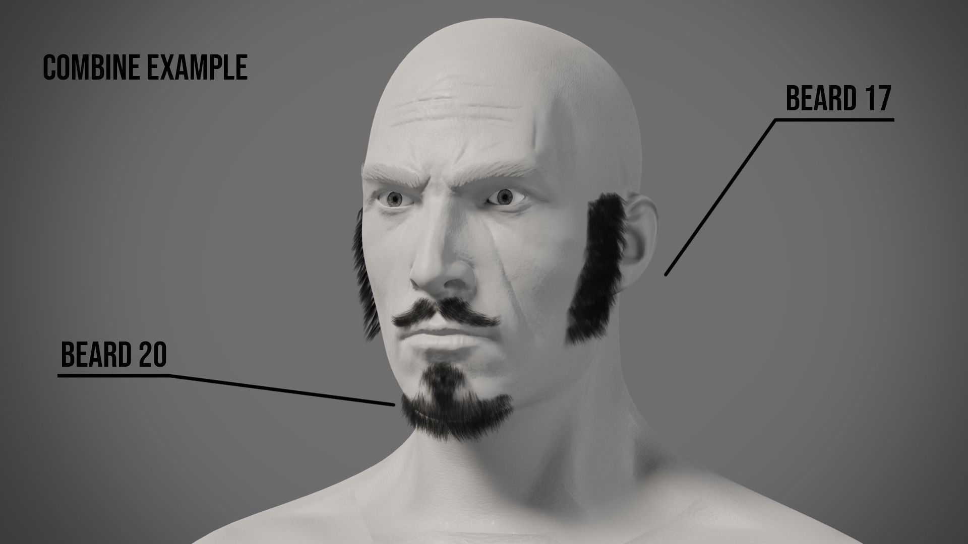 3D model Professional Realtime Beard Pack VR / AR / low-poly | CGTrader