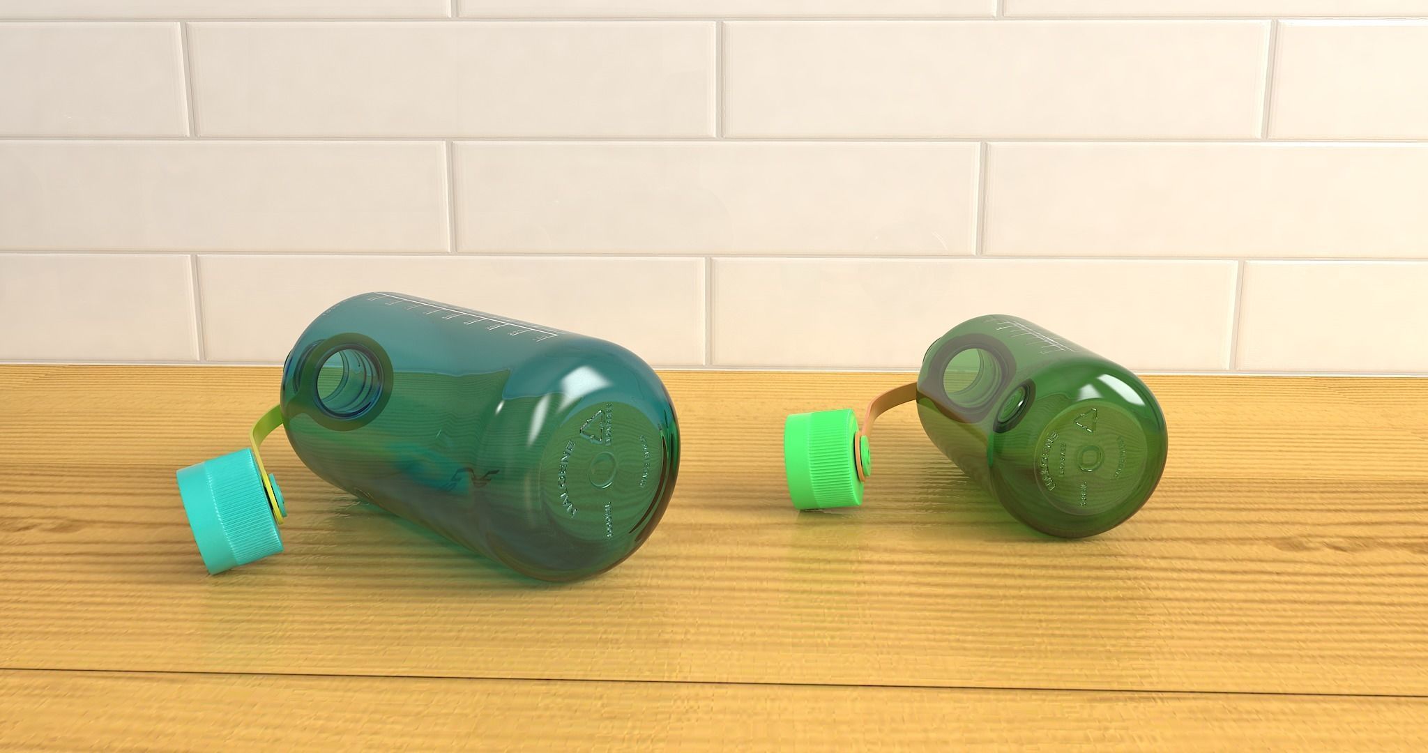 Nalgene Plastic Bottles 3D model animated rigged | CGTrader