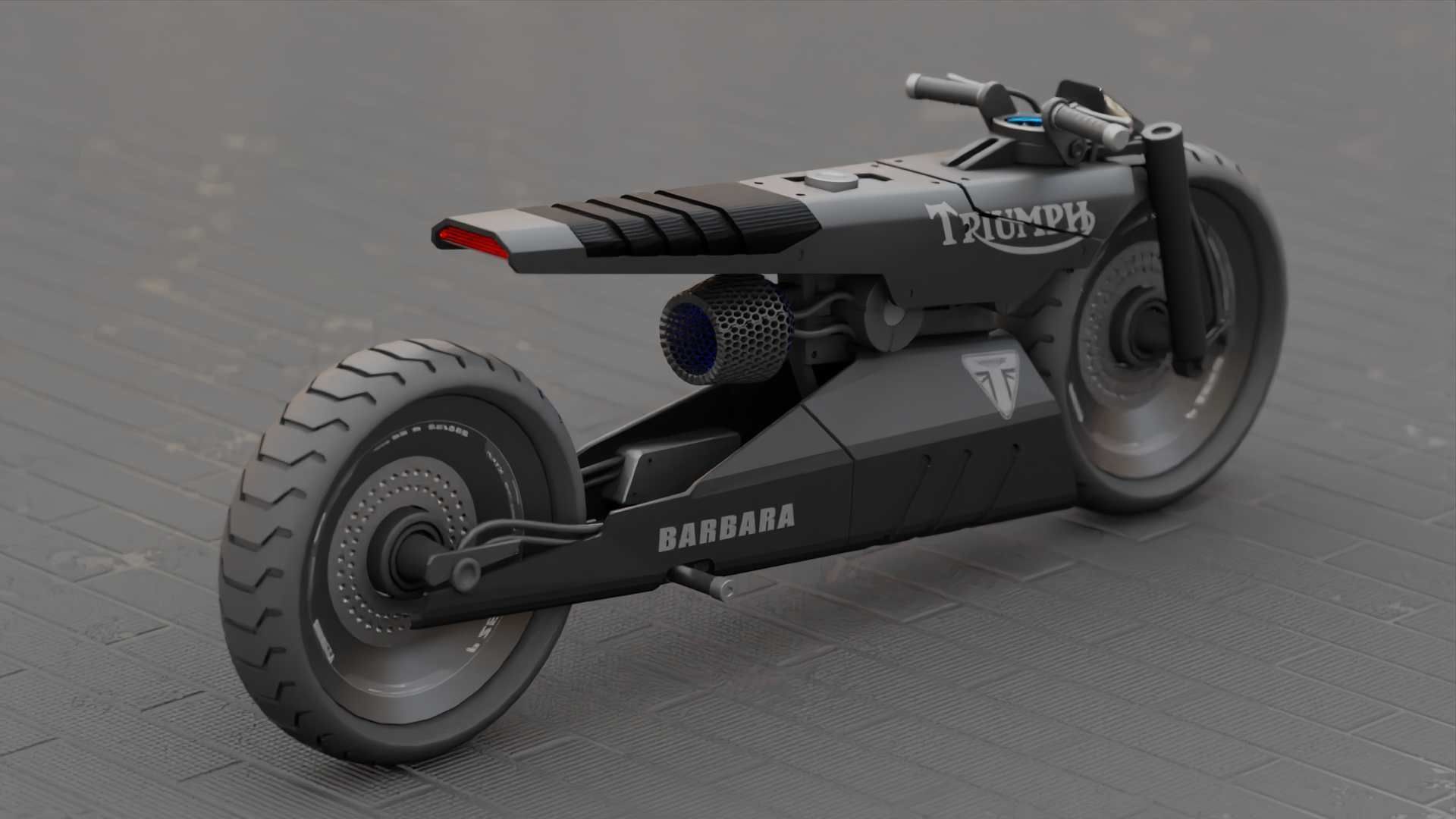 TRIUMPH MOTORBIKE RIGGED 3D model rigged | CGTrader