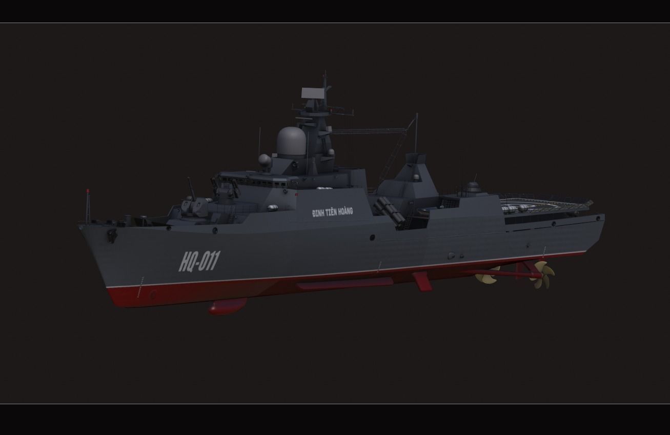 3D model Ship Gepard 3 Class 011 Dinh Tien Hoang VR / AR / low-poly ...