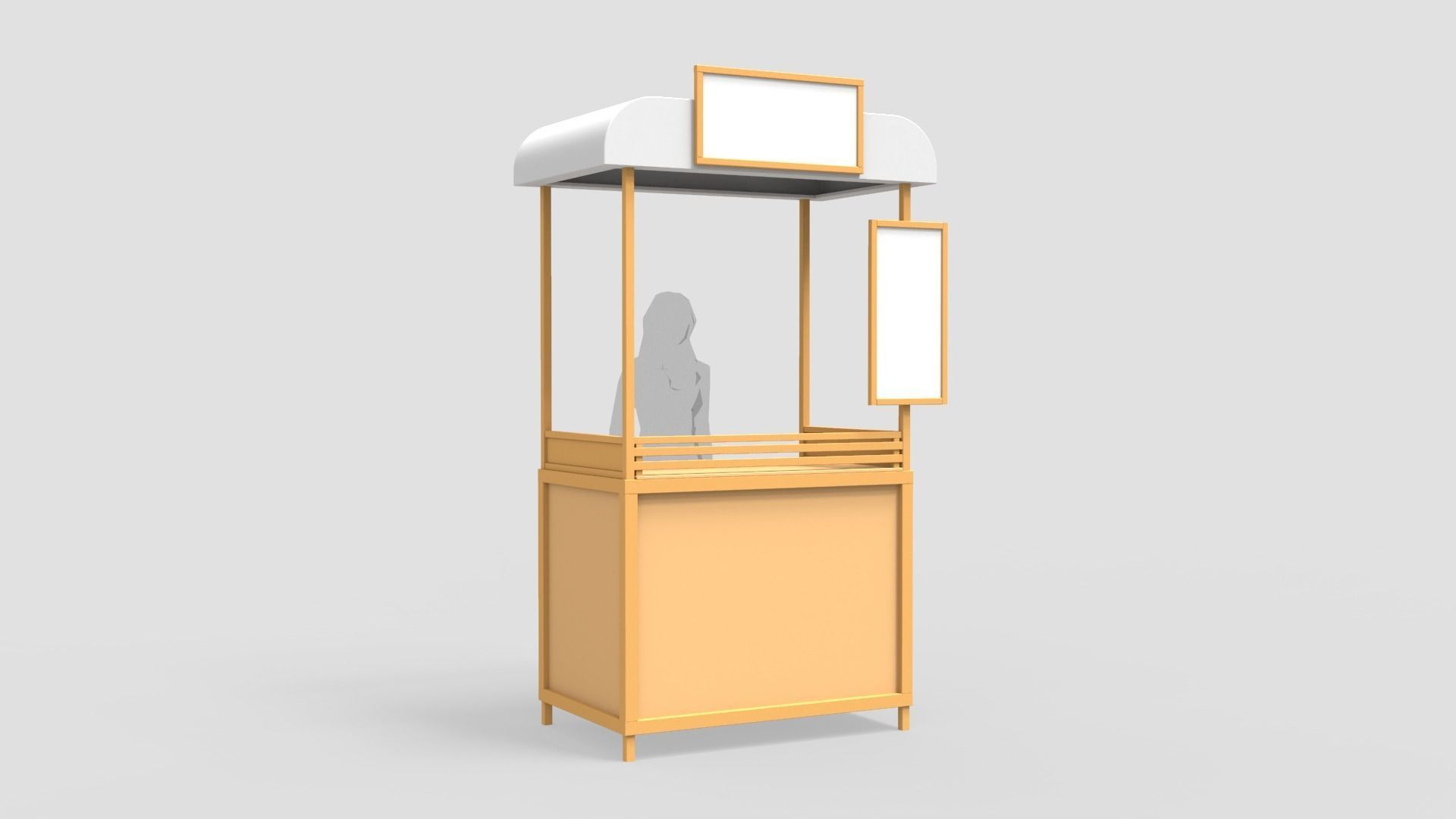 Street Market Wooden Stand 3D model | CGTrader